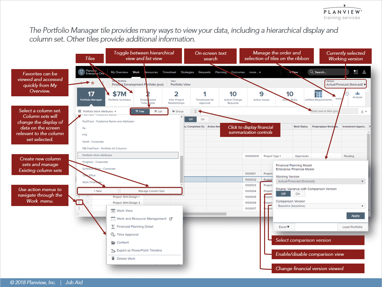 Job Aid: Project/Work Portfolio View - Planview Customer Success Center Job Aid: Project/Work Portfolio View - Planview Customer Success Center