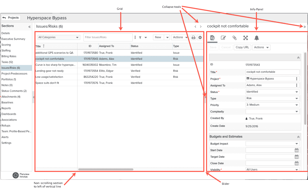 Working with the Project Logs List page - Planview Customer Success Center